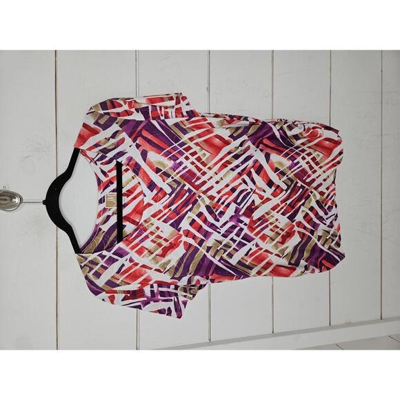 JM Collection | Tops | Jm Collection Petites Large Red Purple White ...